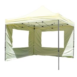 Vcm PROFI Falt Pavillon mit 4 Seitenteilen 3x3m champagner wasserdichtes Dach Zelt