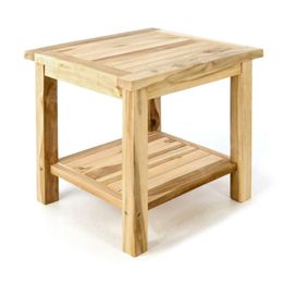 Vcm Beistelltisch Blumenhocker Balkon Terrasse Teak-Holz natur 50x50cm