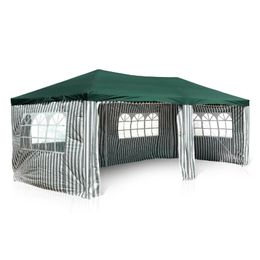 Vcm Pavillon Partyzelt grün 3x6m PE 110g/m² Gartenzelt Festzelt Eventzelt Marktzelt