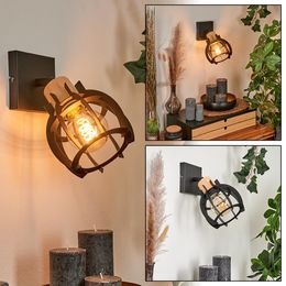 hofstein Dandin Wandleuchte Schwarz, 1-flammig
