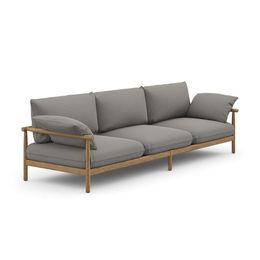 DEDON TIBBO 3er-Sofa Teak Linen Warm Gray