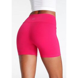 Lascana Shorts mit breitem Bündchen und Logodruck, Loungewear, rosa
