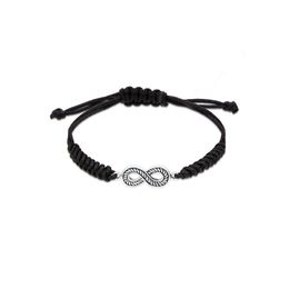 Kuzzoi Armband »Herren mit Infinity Symbol Oxidiert 925 Silber« Schwarz 19cm Stillvolles Armband für Männer