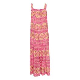 Cream Kleid 'Alora' Damen Größe 36/38 gelb / dunkelpink / weiß Winterkleid