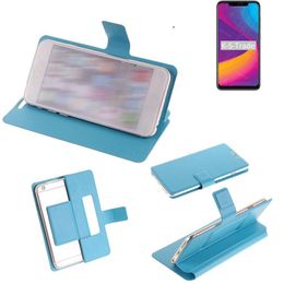 K-S-Trade Handyhülle für Panasonic Eluga X1, Schutzhülle Handyhülle Flip cover Handy case Smartphone, blau|schwarz