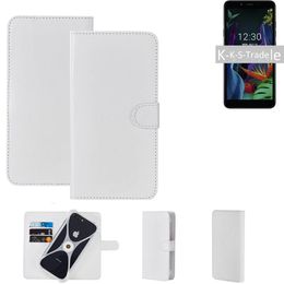 K-S-Trade Handyhülle für OnePlus 7 Pro, Handy Hülle Schutz Hülle Cover Case Bookstyle Bumper weiß 1x, schwarz|weiß