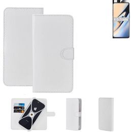 K-S-Trade Handyhülle für OnePlus 7, Handy Hülle Schutz Hülle Cover Case Bookstyle Bumper weiß 1x, schwarz|weiß