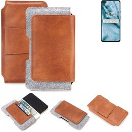 K-S-Trade Handyhülle für Nokia C3, Handyhülle Schutzhülle Gürteltasche Holster Gürtel Tasche, braun|grau|schwarz