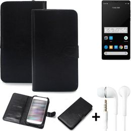 K-S-Trade Handyhülle für Carbon 1 MKII, Wallet Case Handyhülle Schutzhülle Flip cover Flipstyle Tasche, schwarz