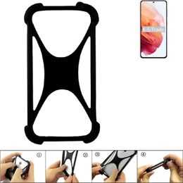 K-S-Trade Handyhülle für Samsung Galaxy S21 5G SD888, Handy-Hülle Schutz-Hülle Silikon Bumper TPU Softcase Smartphone, schwarz