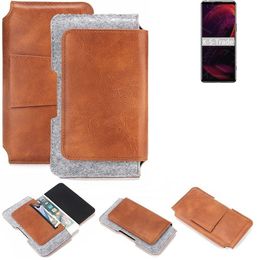K-S-Trade Handyhülle für Sony Xperia 5 III, Handyhülle Schutzhülle Gürteltasche Holster Gürtel Tasche, braun|grau|schwarz