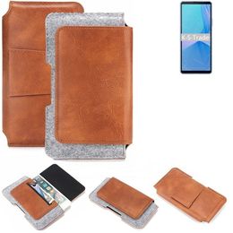 K-S-Trade Handyhülle für Sony Xperia 10 III, Handyhülle Schutzhülle Gürteltasche Holster Gürtel Tasche, braun|grau|schwarz