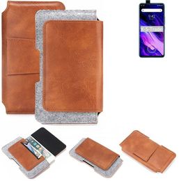 K-S-Trade Handyhülle für UMIDIGI S5 Pro, Handyhülle Schutzhülle Gürteltasche Holster Gürtel Tasche, braun|grau|schwarz