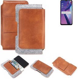K-S-Trade Handyhülle für Oppo A12, Handyhülle Schutzhülle Gürteltasche Holster Gürtel Tasche, braun|grau|schwarz