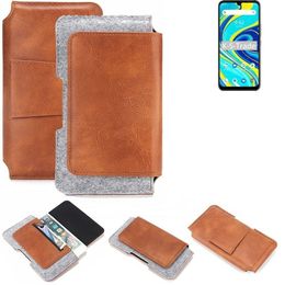 K-S-Trade Handyhülle für UMIDIGI A7 Pro, Handyhülle Schutzhülle Gürteltasche Holster Gürtel Tasche, braun|grau|schwarz