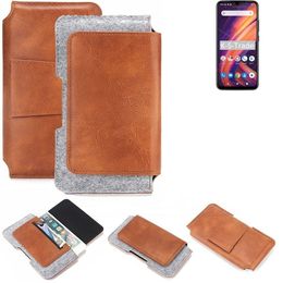 K-S-Trade Handyhülle für Lenovo A7, Handyhülle Schutzhülle Gürteltasche Holster Gürtel Tasche, braun|grau|schwarz
