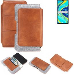 K-S-Trade Handyhülle für Cubot P40, Handyhülle Schutzhülle Gürteltasche Holster Gürtel Tasche, braun|grau|schwarz