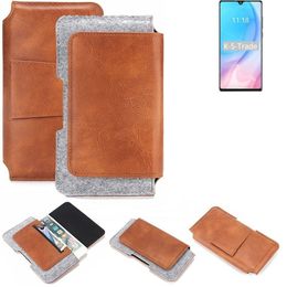 K-S-Trade Handyhülle für Cubot J9, Handyhülle Schutzhülle Gürteltasche Holster Gürtel Tasche, braun|grau|schwarz