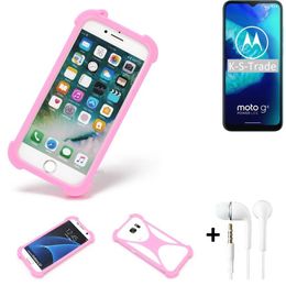 K-S-Trade Handyhülle für Motorola Moto G8 Power Lite, Bumper + Kopfhörer Handy Hülle Schutzhülle Silikon Schutz Hülle, schwarz