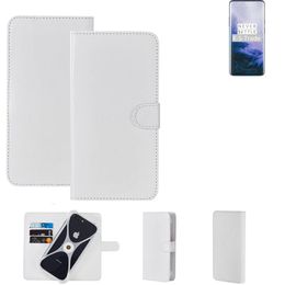 K-S-Trade Handyhülle für OnePlus 7 Pro 5G, Handy Hülle Schutz Hülle Cover Case Bookstyle Bumper weiß 1x, schwarz|weiß