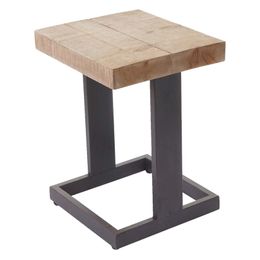 Sitzhocker MCW-A15, Hocker Fu&szlig;hocker Holzhocker, Tanne Holz rustikal massiv MVG-zertifiziert 48x36x32cm