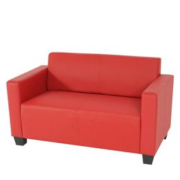 MCW 2er Sofa Couch Moncalieri Loungesofa Kunstleder ~ rot