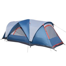 Outsunny Campingzelt mit 2 Türe blau 475L x 207B x 150H cm