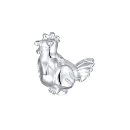 NENALINA Charm-Einhänger Hahn Bead-Anhänger Tier Oxidiert 925 Silber, silberfarben
