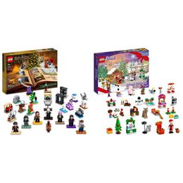 Lego 76404 Harry Potter Adventskalender 2022 mit Brettspiel, 7 Minifiguren, Film-Szenen und Spielzeug Zubehör, Geschenk für Weihnachten & 41706 Friends Adventskalender 2022, 24 Weihnachtsspielzeuge