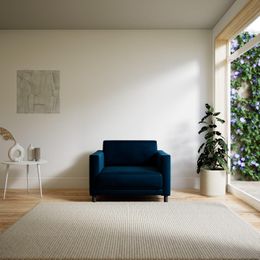 MYCS Sessel Samt Nachtblau - Eleganter Sessel: Hochwertige Qualität, einzigartiges Design - 105 x 75 x 98 cm, Individuell konfigurierbar