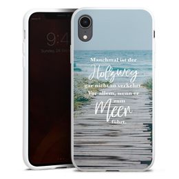 DeinDesign iPhone Xr Handy Silikon H&uuml;lle Case wei&szlig; Handyh&uuml;lle Statement Beach Spruch Silikon Case