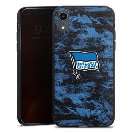 DeinDesign iPhone Xr Handy Silikon H&uuml;lle Case schwarz Handyh&uuml;lle Flag Hertha Bsc Logo