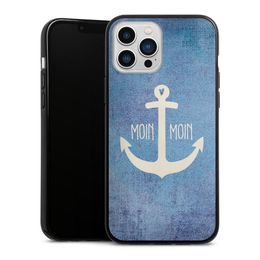 DeinDesign iPhone 13 Pro Max Handy Silikon H&uuml;lle Case schwarz Handyh&uuml;lle Anchor Maritim Blue