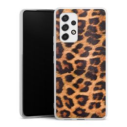 DeinDesign Galaxy A53 5G Handy Silikon H&uuml;lle Case transparent Handyh&uuml;lle Animal Print Leopard Fur Silikon Case