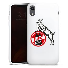 DeinDesign iPhone Xr Handy Silikon H&uuml;lle Case wei&szlig; Handyh&uuml;lle Transparent Logo 1. Fc K&ouml;ln Silikon Case