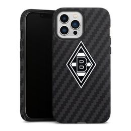 DeinDesign iPhone 13 Pro Max Handy Panzer Handyh&uuml;lle robuste Outdoor H&uuml;lle Schutzh&uuml;lle matt Borussia M&ouml;nchengladbach Carbon Gladbach Tough Case