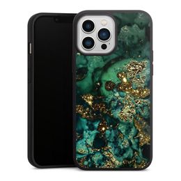 DeinDesign iPhone 13 Pro Max Handy Premium Silikon H&uuml;lle Handyh&uuml;lle schwarz Case Muster Glitzer Marble Silikon Premium Case