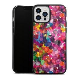 DeinDesign iPhone 13 Pro Max Handy Silikon H&uuml;lle Case schwarz Handyh&uuml;lle Water Colour Colourful Points