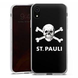 DeinDesign iPhone Xr Handy Silikon H&uuml;lle Case transparent Handyh&uuml;lle Totenkopf Fc St. Pauli Official Licensed Product Silikon Case