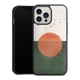 DeinDesign iPhone 13 Pro Max Handy Premium Silikon H&uuml;lle Handyh&uuml;lle schwarz Case Sunshine Bird Sunset Silikon Premium Case