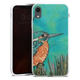 DeinDesign iPhone Xr Handy Silikon H&uuml;lle Case wei&szlig; Handyh&uuml;lle Painting Bird Animals Silikon Case