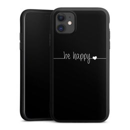 DeinDesign iPhone 11 Handy Premium Silikon H&uuml;lle Handyh&uuml;lle schwarz Case Happiness Statement Sayings Silikon Premium Case