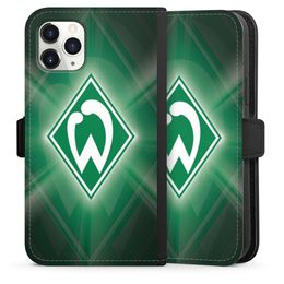 DeinDesign iPhone 11 Pro Handy Klapph&uuml;lle Handyh&uuml;lle aus Kunst Leder schwarz Flip Case Sv Werder Bremen Coat Of Arms Official Licensed Product Sideflip mit 