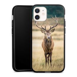 DeinDesign iPhone 12 mini Handy Silikon H&uuml;lle Case schwarz Handyh&uuml;lle Forrest Deer Meadow