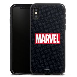 DeinDesign iPhone X Handy Silikon H&uuml;lle Case schwarz Handyh&uuml;lle Logo Marvel Comic