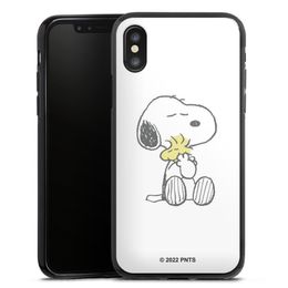 DeinDesign iPhone X Handy Silikon H&uuml;lle Case schwarz Handyh&uuml;lle Snoopy Love Peanuts