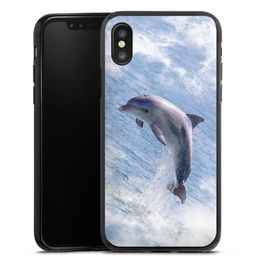 DeinDesign iPhone X Handy Silikon H&uuml;lle Case schwarz Handyh&uuml;lle Wale Ocean Dolphin