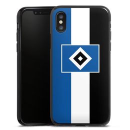 DeinDesign iPhone X Handy Silikon H&uuml;lle Case schwarz Handyh&uuml;lle Stripes Hamburger Sv Hsv