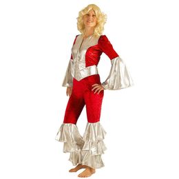 Lipta TDP Kostüm 70er Jahre Overall - Dancing Queen Kostüm Rot