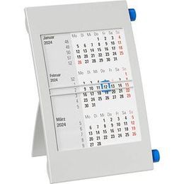 Neutral Tischkalender Drehkalender 2024/2025 grau/blau